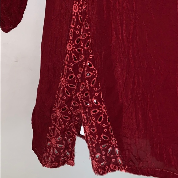 Anthropologie | Tops | Johnny Was Red Boho Eyelet Lace Top Shirt Blouse ...